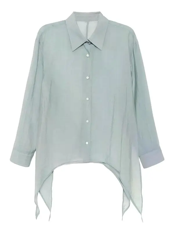 SYSTEM Side Slit Tie Shirt - Blue