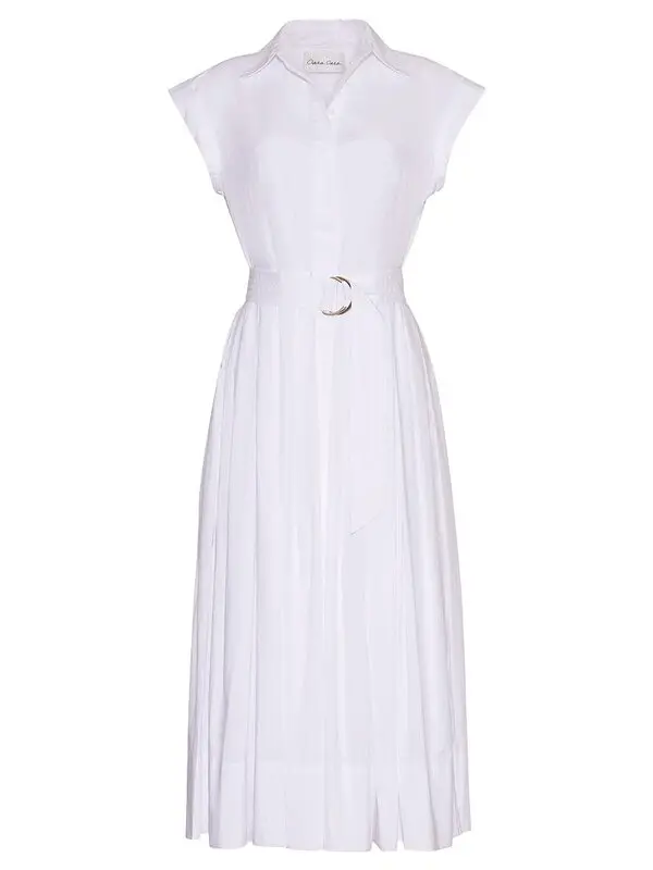 Cara Cara Octavia Belted Midi Shirtdress - White
