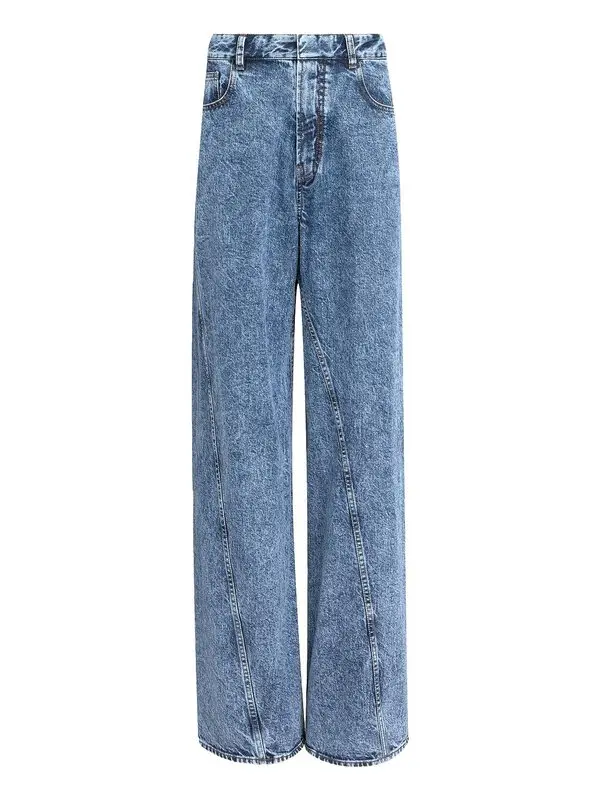 Alaïa Twisted Wide Leg Jeans - Bleu Neige