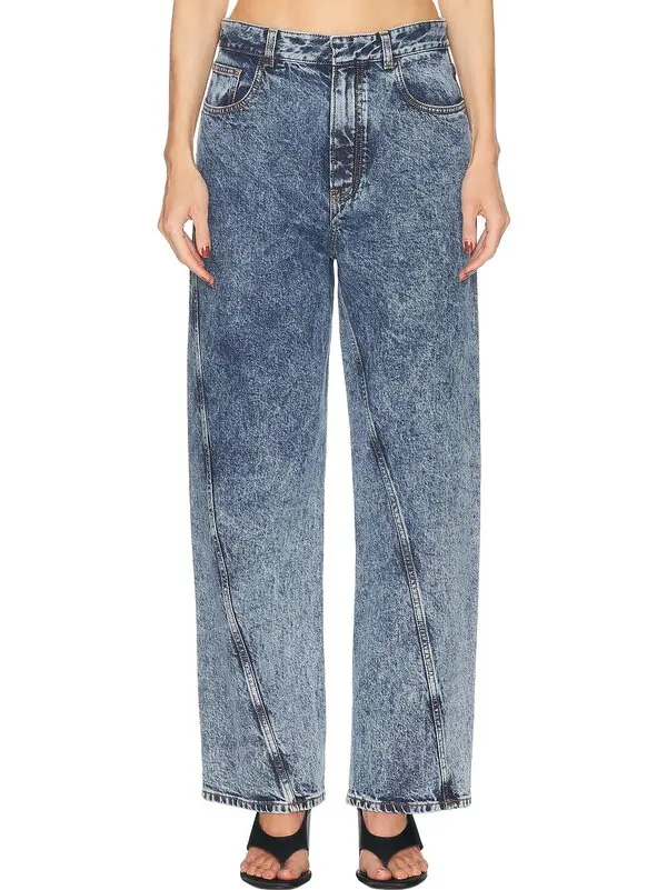 Alaïa Twisted Wide Leg Jeans - Bleu Neige