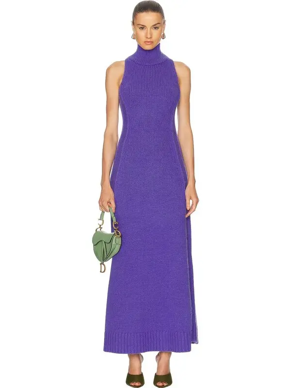 Christopher John Rogers Mock Neck Maxi Dress - Nepeta
