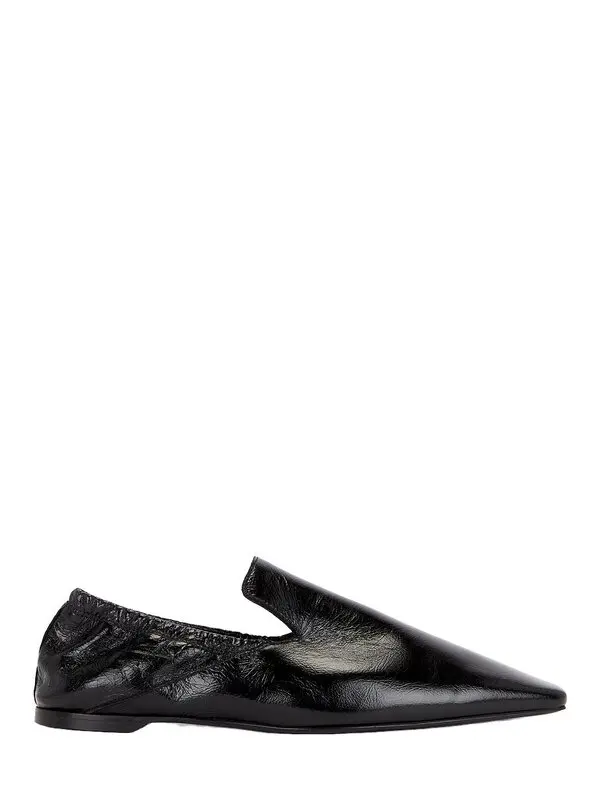 TOTEME Elastic Back Leather Loafer - Black