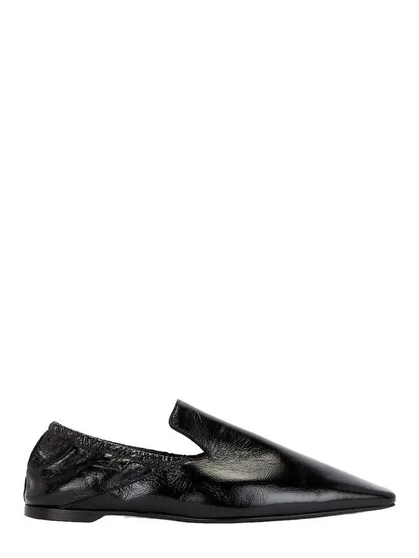TOTEME Elastic Back Leather Loafer - Black