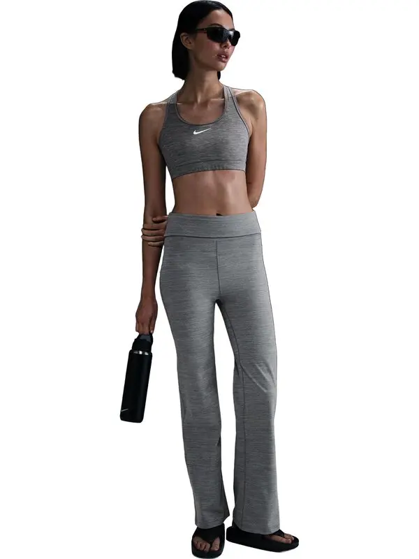 Nike One Dri-fit High-waisted Fold-over Pants - Grey