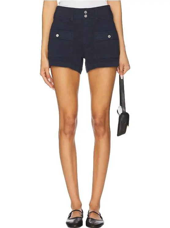 Paige Olivia Cargo Short - Vintage Navy Seascape