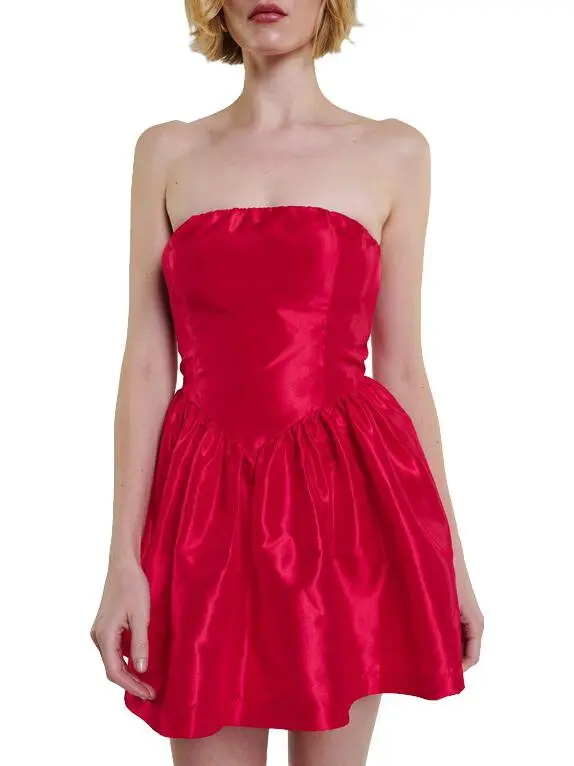 MADELINE MARIE Roxanne Mini Dress - Cherry Red