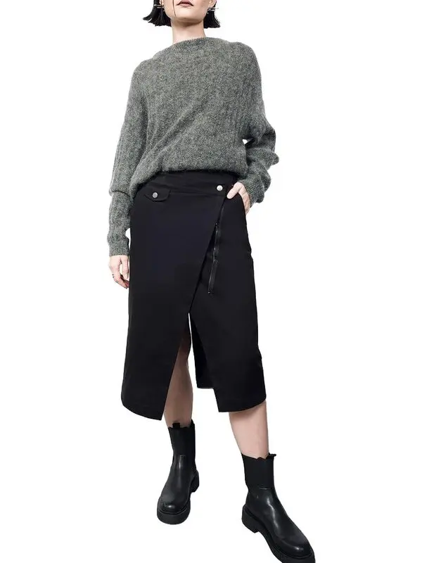 WILDFANG Essential Utility Wrap Skirt - Black