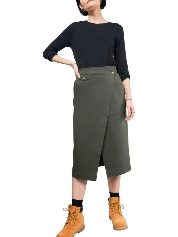 WILDFANG Essential Utility Wrap Skirt - Spruce