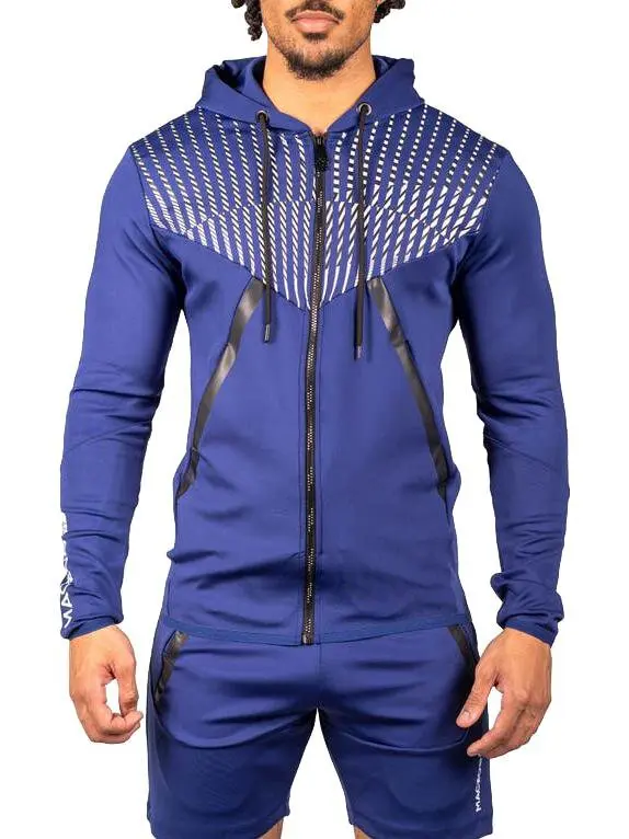 MACEOO Shield Zip Hoodie - Blue