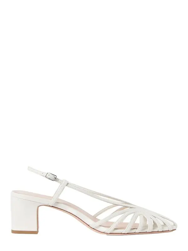 LOEFFLER RANDALL Livvy Priscilla Leather Slingback Sandals - Cream