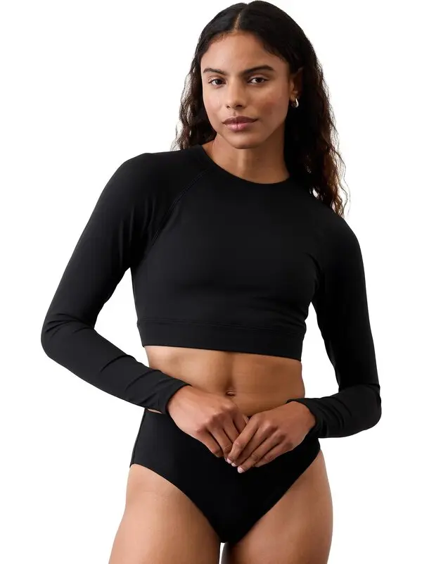 Athleta Crop Rashguard - Black