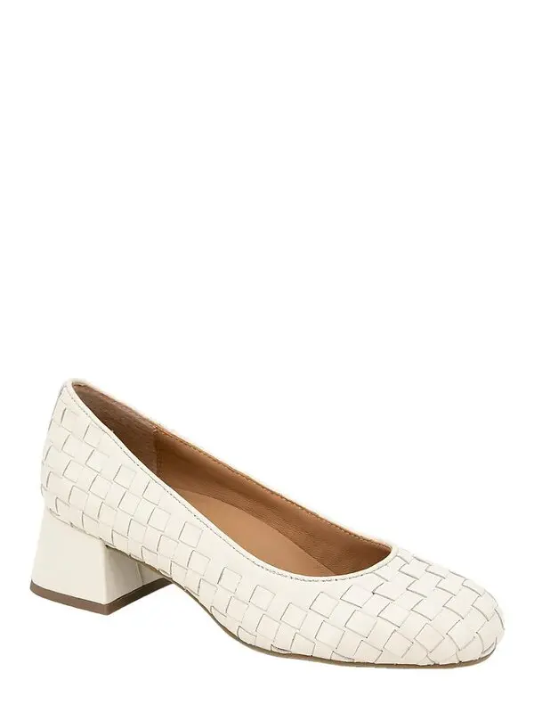 KENNETH COLE Lancine Woven Pumps - Stone Leather