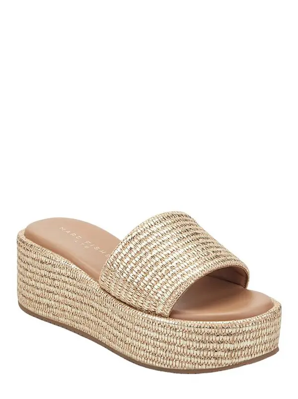 MARC FISHER LTD. Daylin Platform Sandals - Gold