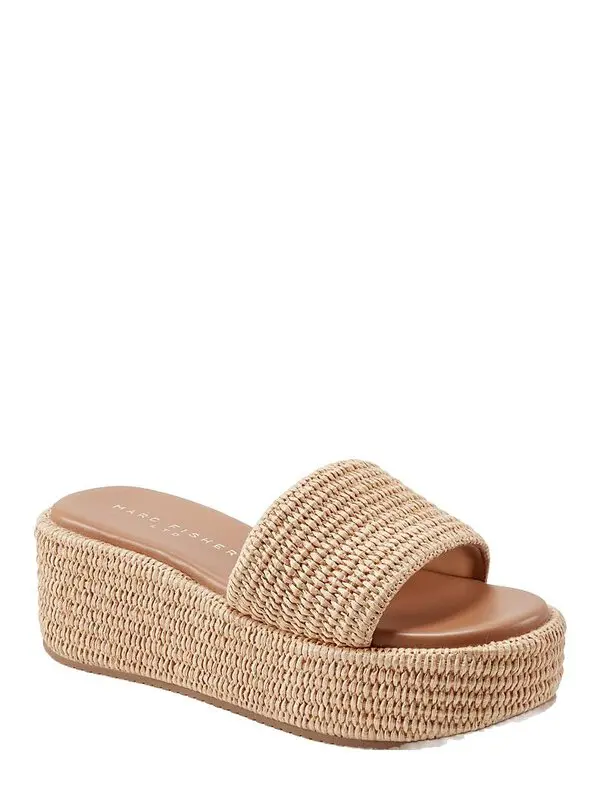 MARC FISHER LTD. Daylin Platform Sandals - Light Natural