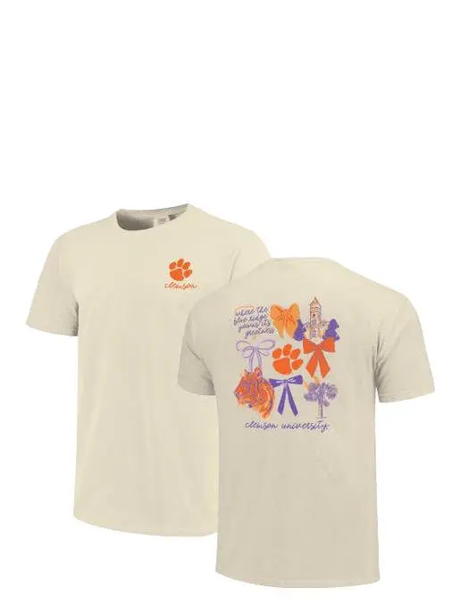 IMAGE ONE Clemson Tigers Coquette T-shirt - Natural