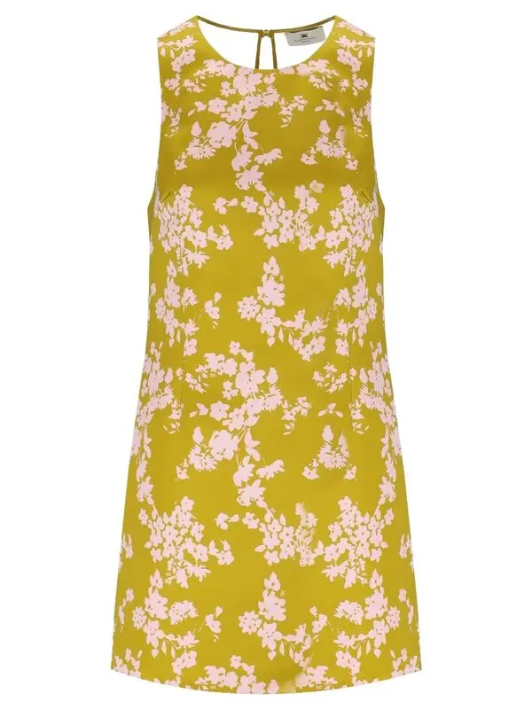 Elisabetta Franchi Floral Print Duchess Dress - Yellow