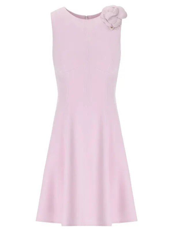 Elisabetta Franchi Quarzo Crêpe Dress With Brooch - Pink