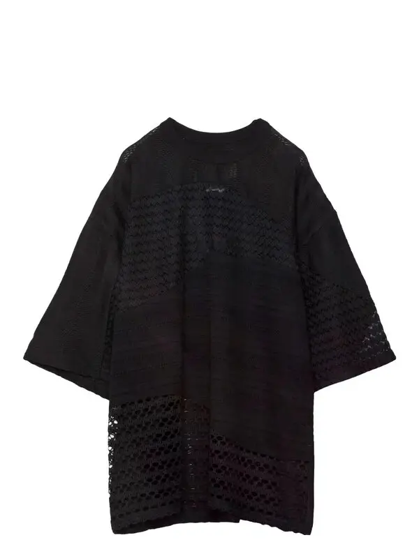 YOSHIOKUBO Wave Various Lace T-shirt - Black