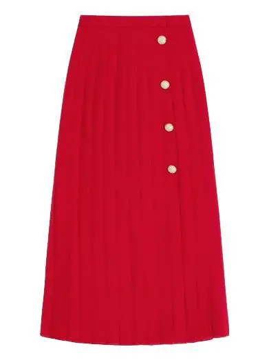 Valentino Garavani Georgette Midi Skirt - Natural