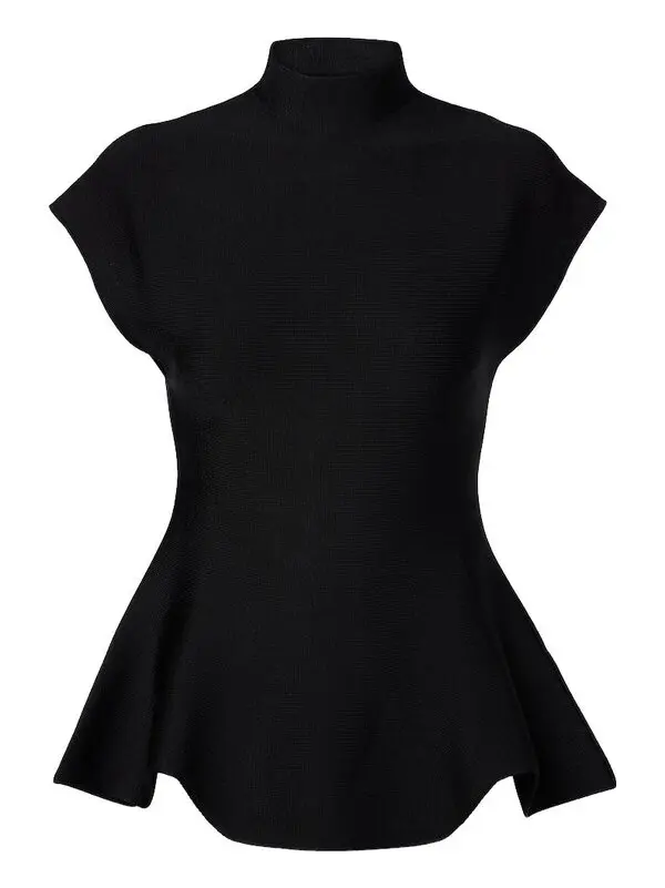 Khaite Andra Peplum Top - Black