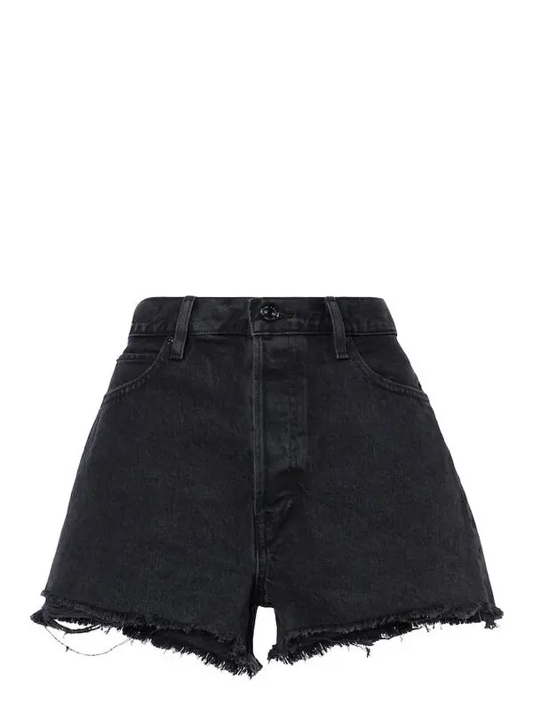 FRAME Frayed Denim Shorts - Black