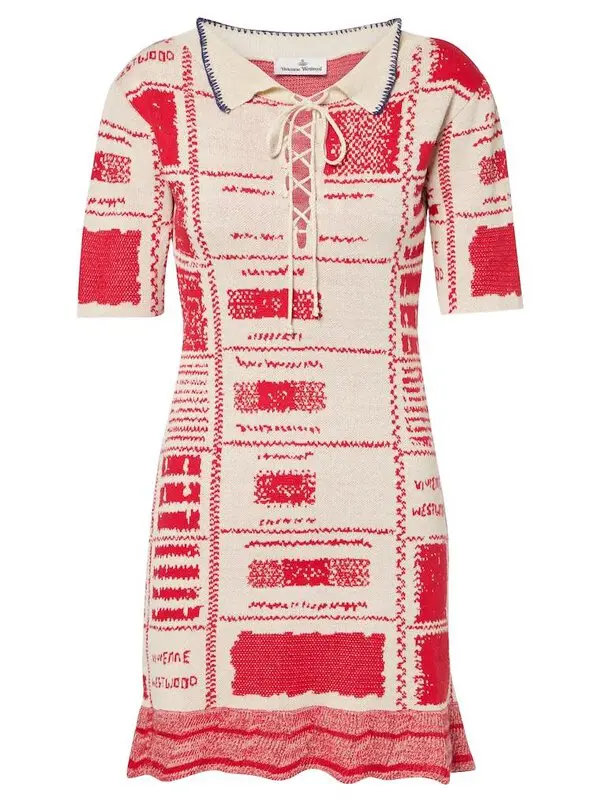 VIVIENNE WESTWOOD Checked Hemp And Cotton Minidress - Red