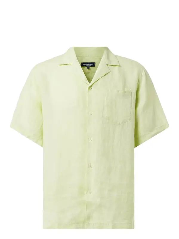Frescobol Carioca Angelo Linen Bowling Shirt - Green