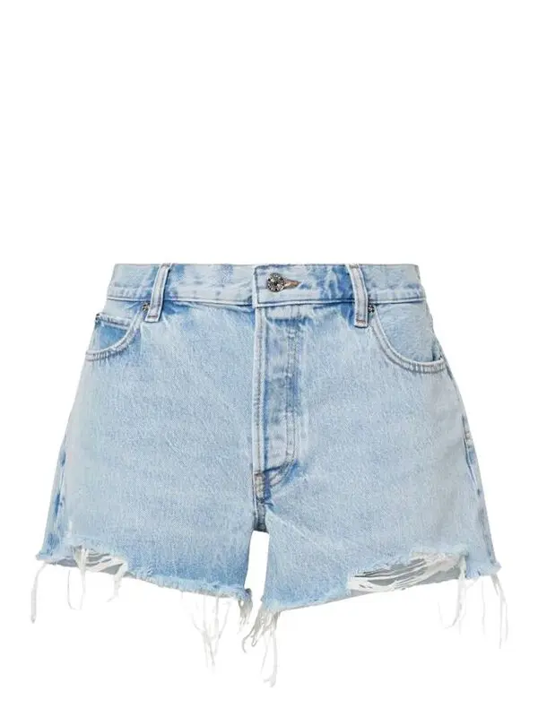 FRAME The Hang Mid-rise Denim Shorts - Blue