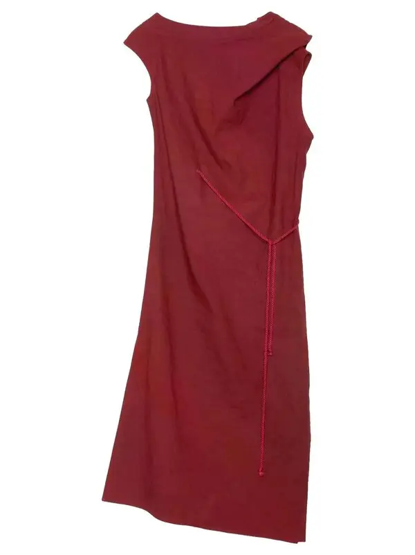 MULLER OF YOSHIOKUBO Linen Midi Dress - Red