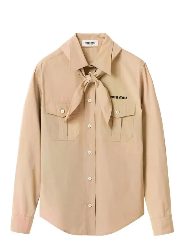 Miu Miu Neckerchief Shirt - Neutrals