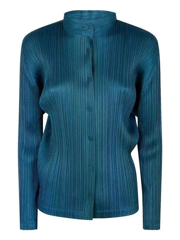 Issey Miyake Pleated Blouse - Blue