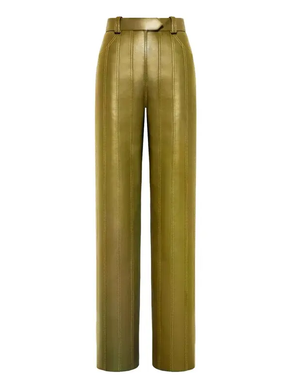ALEKSANDRE AKHALKATSISHVILI Faux-leather Trousers - Green