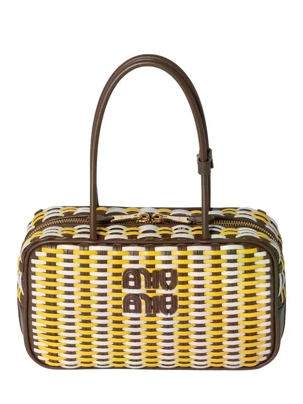 Miu Miu Beau Woven Tote - Brown