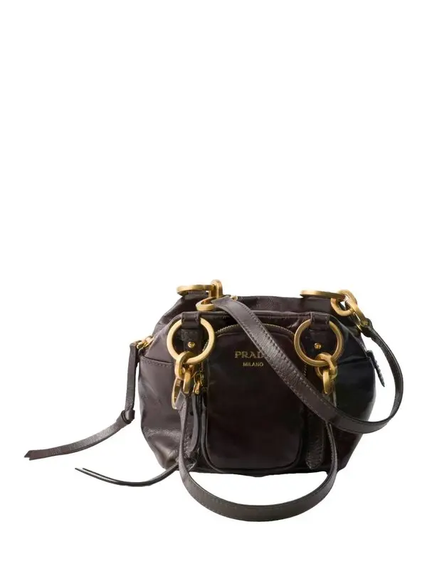 Prada Mini Leather Tote Bag - Brown