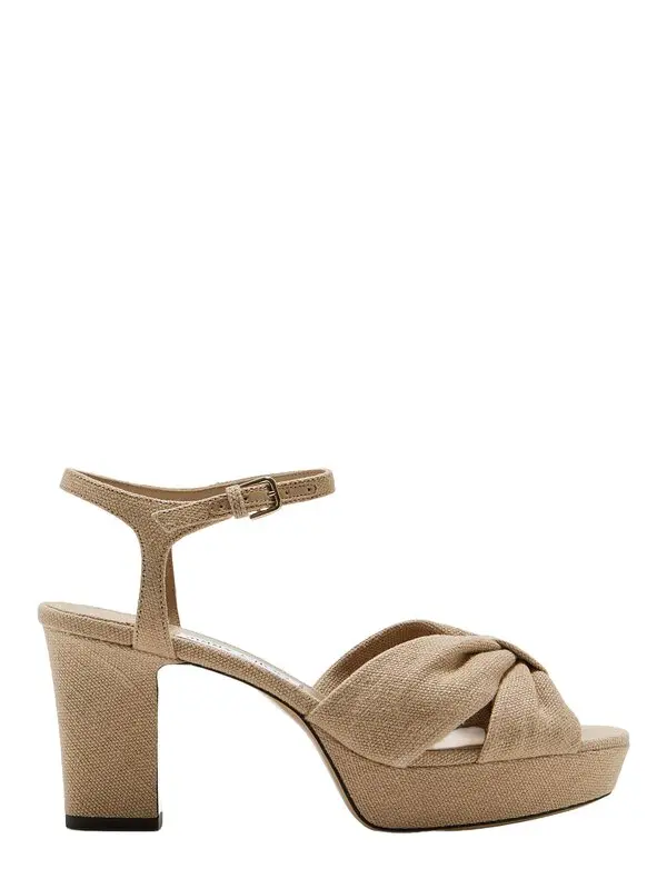 JIMMY CHOO Heloise Platform Sandals - Nude