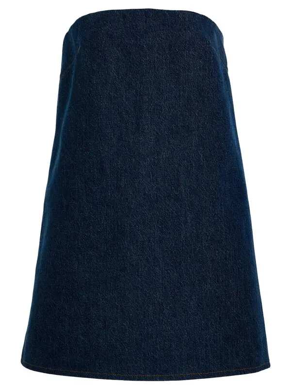 FRAME The Strapless Denim Mini Dress - Dark Wash