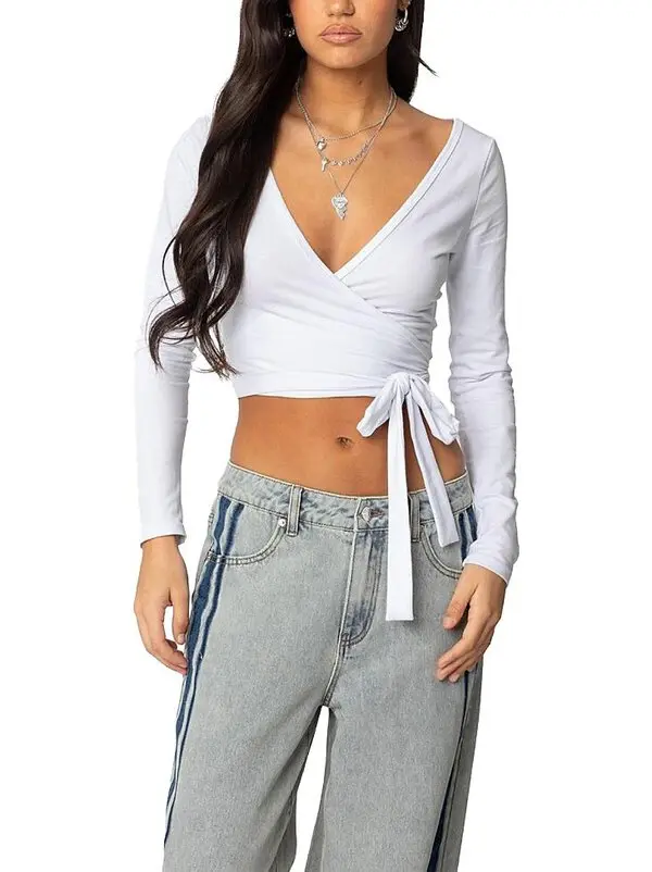 EDIKTED Aila Wrap Top - White