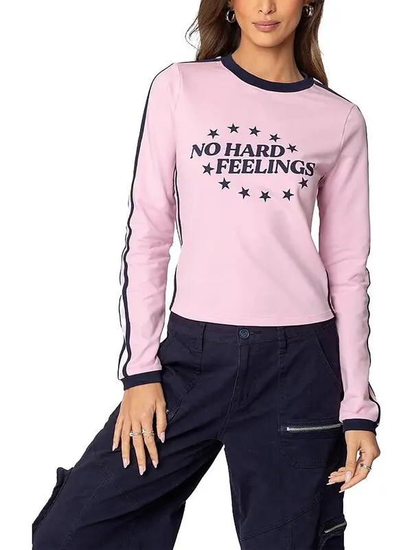EDIKTED Long Sleeve T-shirt - Pink