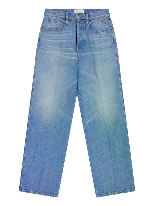 LANEUS Gabardine Baggy Jeans - Blue