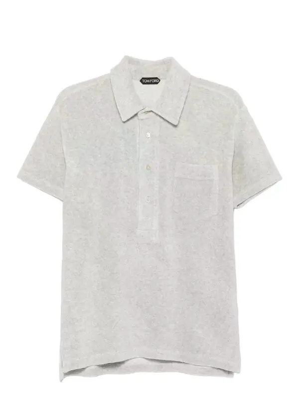 TOM FORD Towelling Polo Shirt - Grey