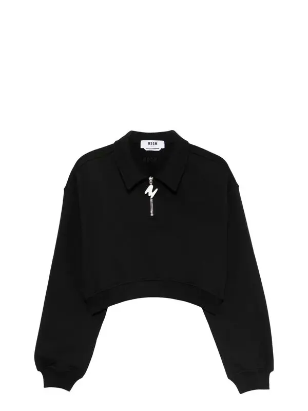 MSGM Cropped Sweatshirt - Black