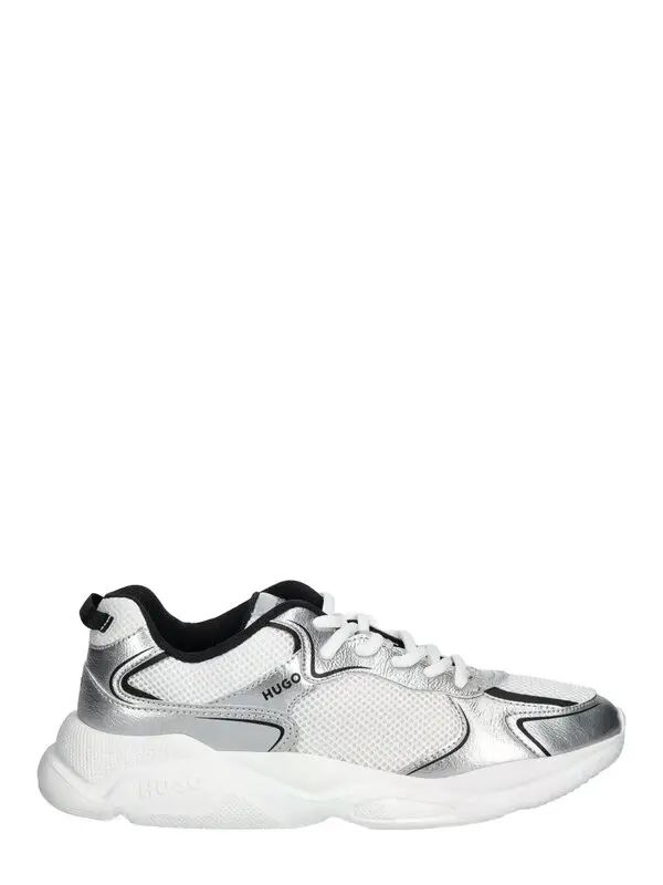 Hugo Metallic-finish Sneakers - Silver