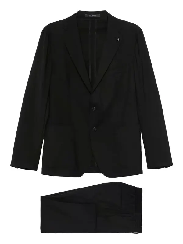 Tagliatore Brooch-detail Suit - Black