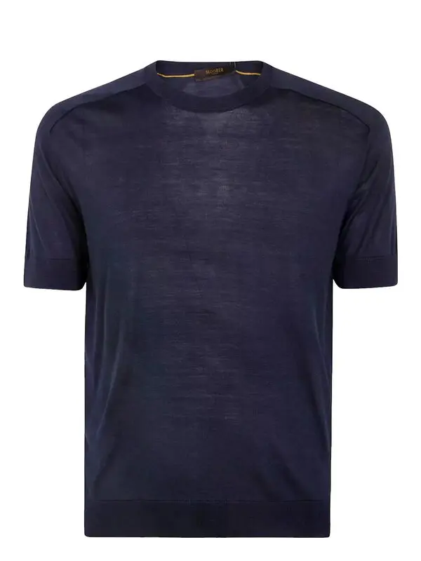 MOORER Silk T-shirt - Blue