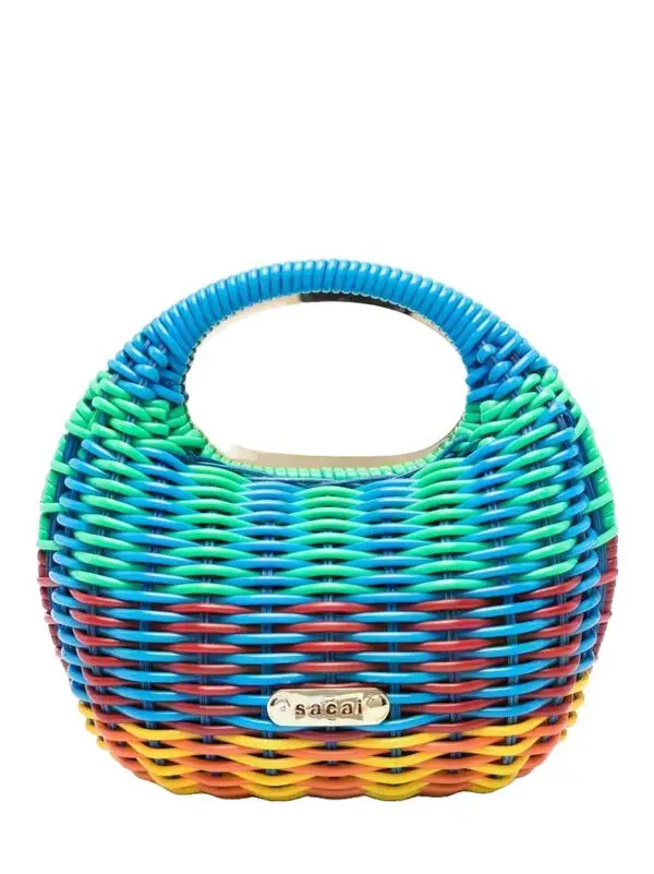 Sacai Striped Handle Shoulder Bag - Blue