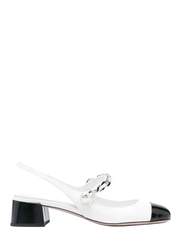 Miu Miu 35mm Leather Pumps - White