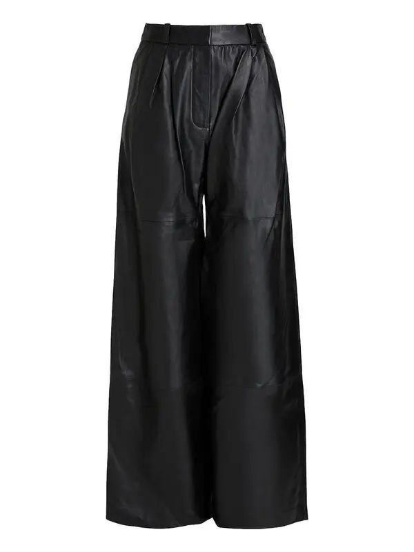 Zimmermann Leather Wide-leg Trousers - Black