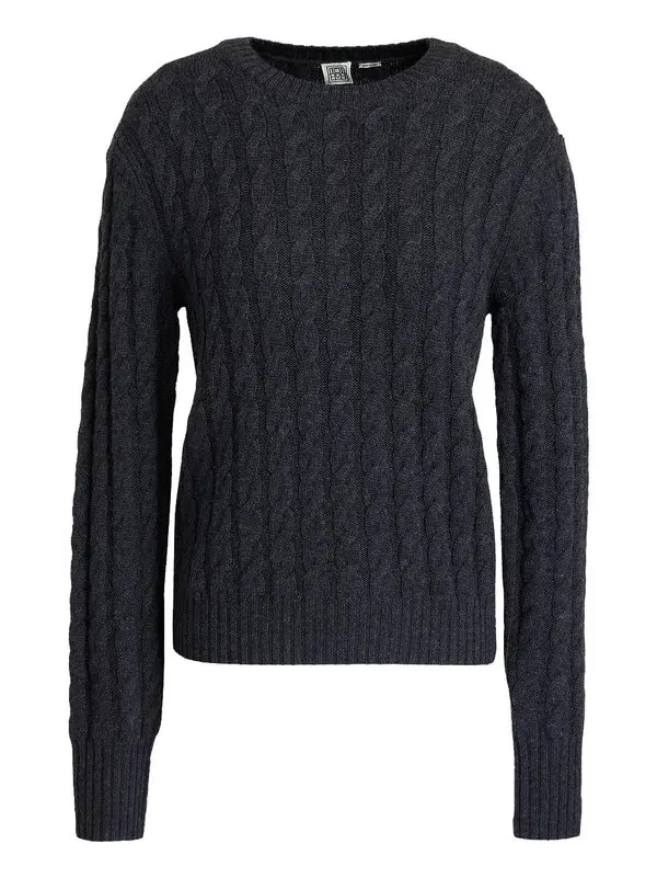 TOTEME Cable-knit Wool Sweater - Charcoal
