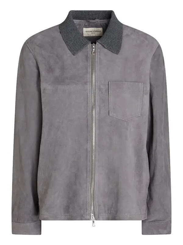 Officine Générale Selim Suede Jacket - Gray