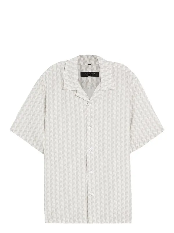 Rag & Bone Avery Printed Crepe Shirt - Light Gray